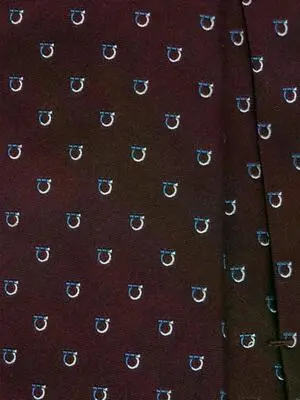 FERRAGAMO Gancini-print Silk Tie - Red