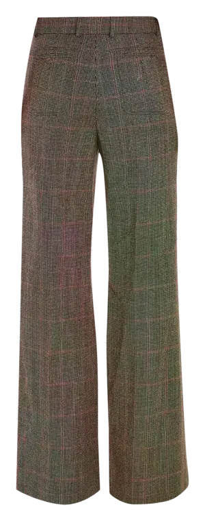Chloé Tailored Checked Wool Trousers - Brown