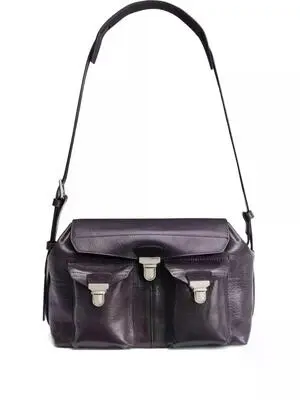 LEMAIRE Medium Gear Leather Shoulder Bag - Black