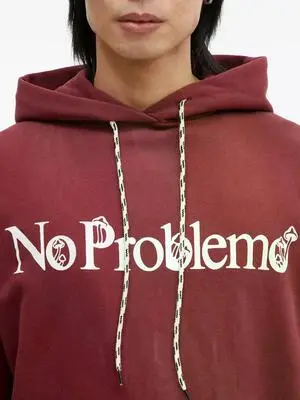 Aries Funghi Problemo Mushroom-print Drawstring Hoodie - Red