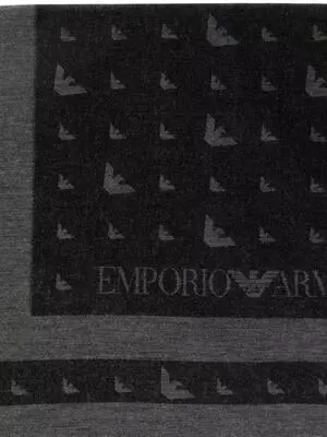Emporio Armani Eagle-logo Fringed Scarf