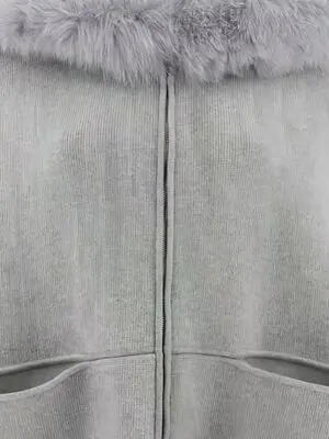 GIOVI Fur-trimmed Wool-cashmere Blend Zip-front Cape