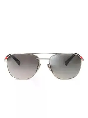Prada Linea Rossa Metal-frame Sunglasses - Black