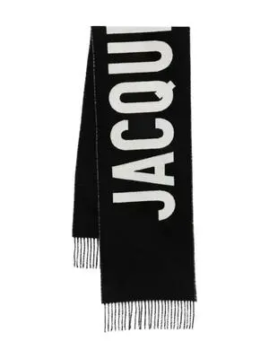 Jacquemus Logo-embroidered Scarf - Black
