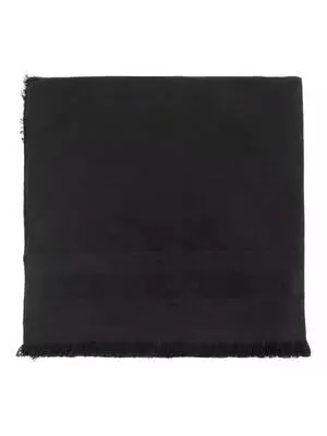 Emporio Armani Eagle-emblem Fringed Scarf - Black
