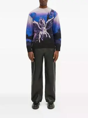 Aries Pegasus-print Crew-neck Sweater