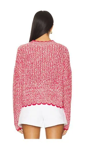 Autumn Cashmere Tipped Ladder Stitch Crew Top