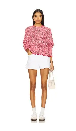Autumn Cashmere Tipped Ladder Stitch Crew Top