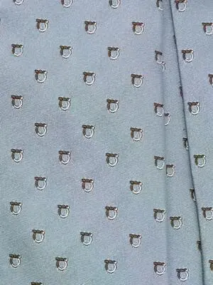 FERRAGAMO Gancini-print Silk Neck Tie