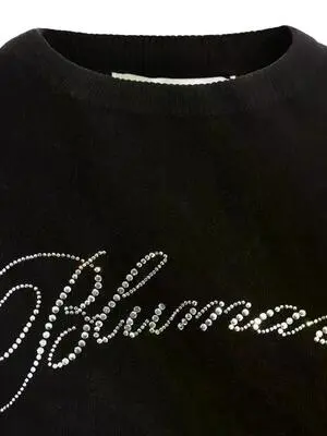 Blumarine Crystal-embellished Wool Sweater - Black