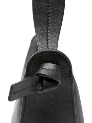 JIL SANDER Curved Knotted Shoulder Bag - Black