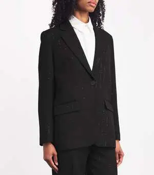 Sandro Sequin-stripe Opera Blazer - Black