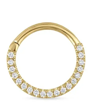 MARIA TASH Diamond And 18k Yellow Single Hoop Earring - Gold