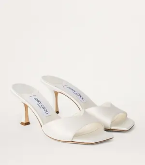 JIMMY CHOO Skye 70 Satin Mules - Ivory