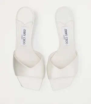 JIMMY CHOO Skye 70 Satin Mules - Ivory