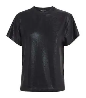 Maje Metallic Jersey T-shirt - Black