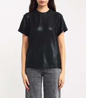 Maje Metallic Jersey T-shirt - Black