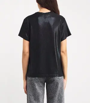 Maje Metallic Jersey T-shirt - Black