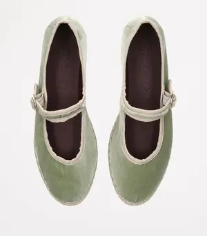 FLABELUS Velvet Uta Mary Janes - Green