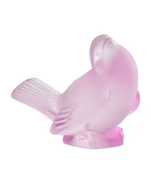 Lalique Rose Nebula Sparrow Sculpture - Clear