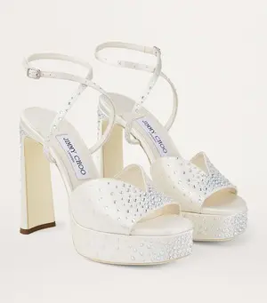 JIMMY CHOO Karli 125 Satin Platform Sandals