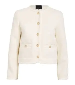 Maje Tweed Button-embellished Jacket