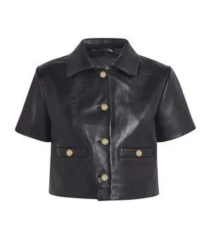 Women's Cropped Black Leather Jackets