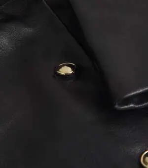 Maje Cropped Leather Jacket - Black