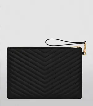 Saint Laurent Monogram Matelassé Tablet Pouch - Black