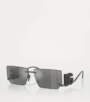 Dolce & Gabbana Gradient Mirrored Sunglasses - Black