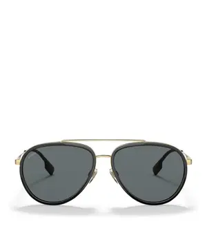 Burberry Metal Aviator Sunglasses - Gold