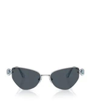SWAROVSKI Metal Sk7003 Cat Eye Sunglasses - Silver