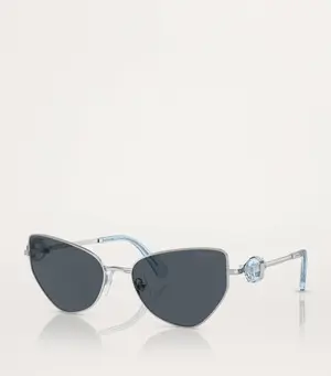 SWAROVSKI Metal Sk7003 Cat Eye Sunglasses - Silver