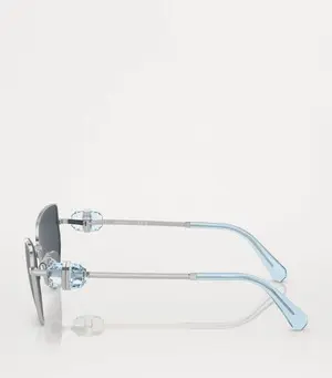 SWAROVSKI Metal Sk7003 Cat Eye Sunglasses - Silver