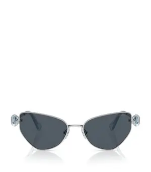 SWAROVSKI Metal Sk7003 Cat Eye Sunglasses - Silver