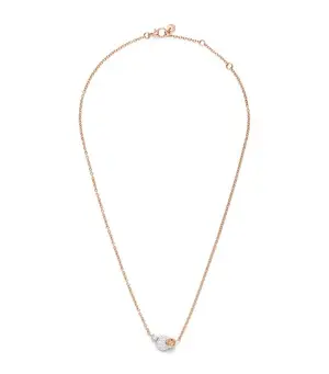 Pomellato Mixed Gold And Diamond Sabbia Pendant Necklace - Rose Gold