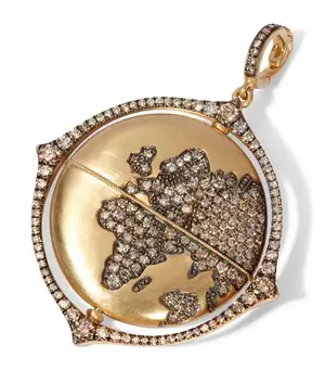 Annoushka Yellow And Diamond Spinning Globe Amulet - Gold