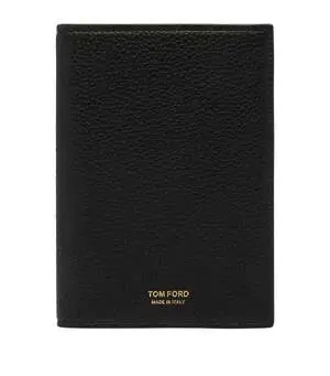 TOM FORD Leather Passport Holder - Black