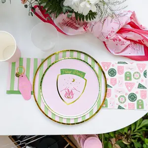 JOLLITY & CO Camp Bachelorette Stripe Dinner Plates