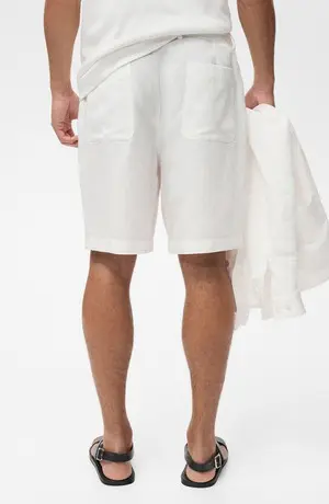 Mango Slim Fit Lyocell & Linen Bermuda Shorts