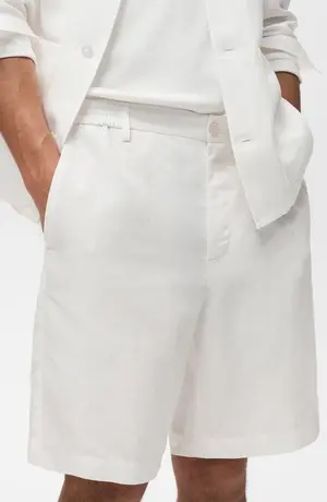 Mango Slim Fit Lyocell & Linen Bermuda Shorts