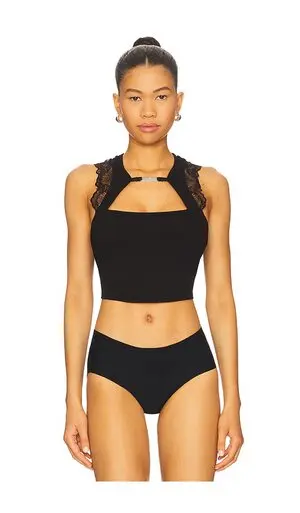 THISTLE AND SPIRE Cropped Tank Top With Cut-out Detail