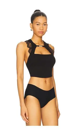 THISTLE AND SPIRE Cropped Tank Top With Cut-out Detail