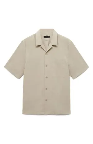 Mango Cotton Blend Camp Shirt