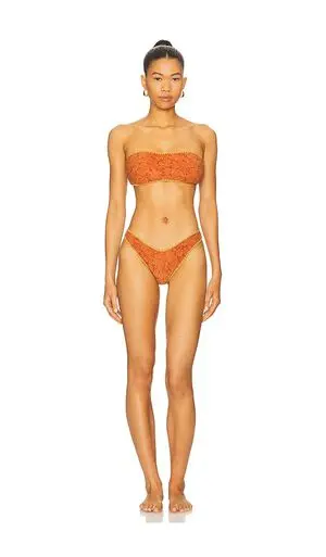 Luli Fama Luxe Stitch High Leg Brazilian Bikini Bottom