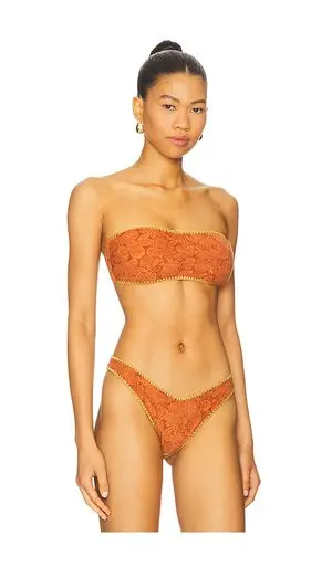 Luli Fama Luxe Stitch Free Form Removable Bandeau Bikini Top