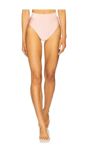 PatBO Lagoa Lycra High Waist Bikini Bottom - Pink