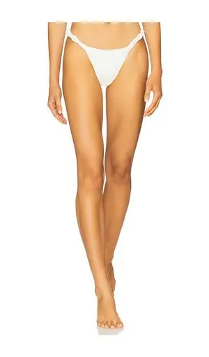 VIX PAULA HERMANNY Leanne Brazilian Bikini Bottom - Savyon White