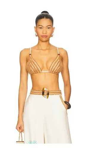PatBO Bananeira Tropical Bra Top - Beige