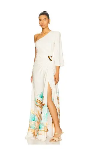 PatBO Bananeira Tropical One Shoulder Maxi Dress